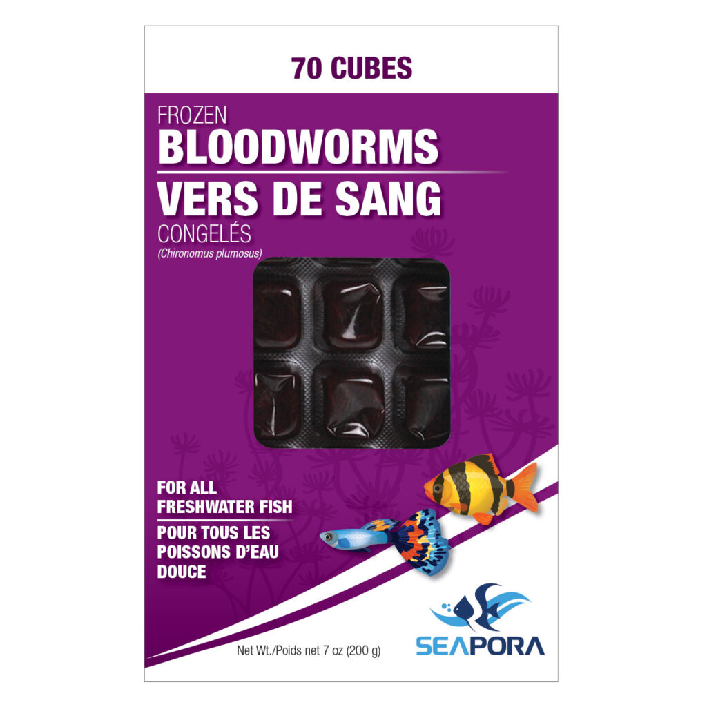 Seapora - Frozen Blood Worms Cubes 200g - Québec Cichlidés